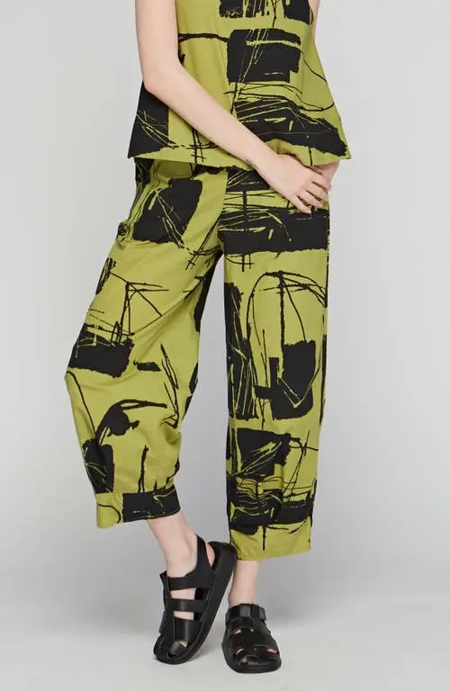 LUUKAA Echo Printed Poplin Pants - Lime