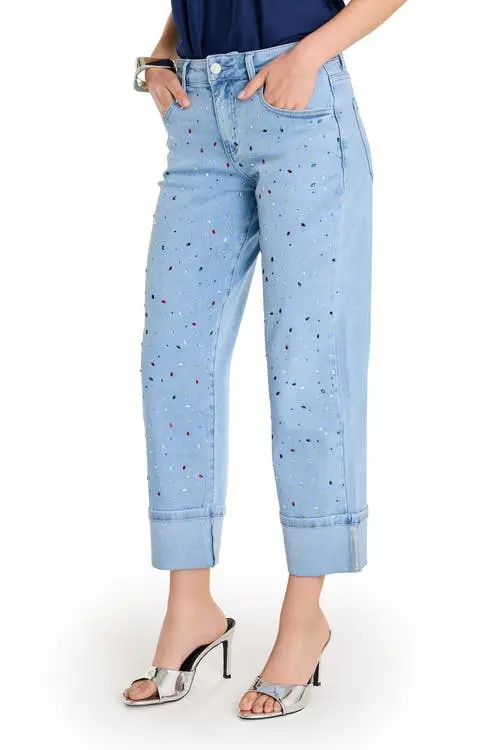 THE NOLI SHOP Ren Cropped Cuff Jean - Confetti