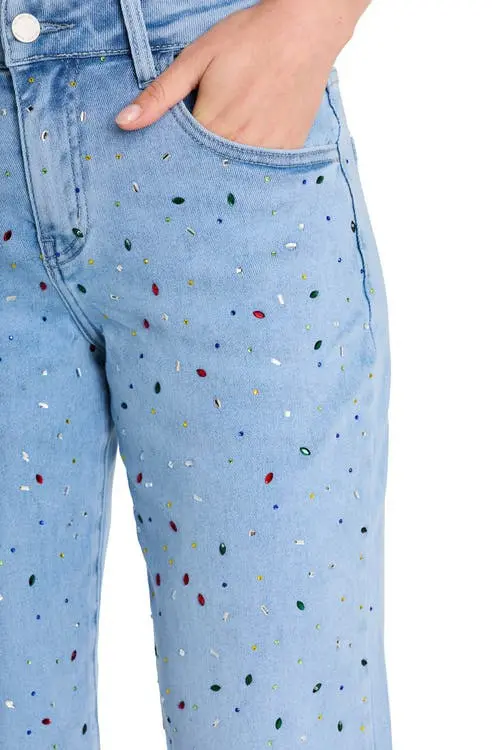 THE NOLI SHOP Ren Cropped Cuff Jean - Confetti