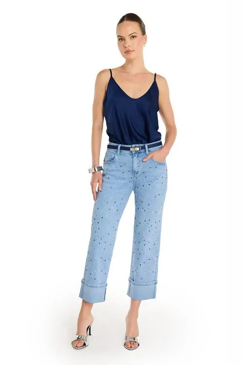 THE NOLI SHOP Ren Cropped Cuff Jean - Confetti