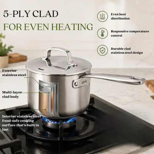 ALVA Maestro 10-piece Hybrid Stainless Steel Cookware Set
