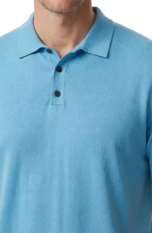 LORDS OF HARLECH Merino Silk Cashmere Polo - Teal