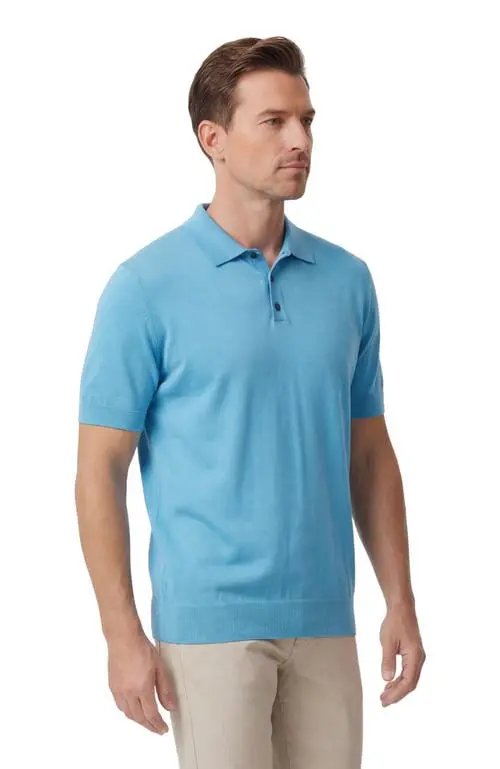 LORDS OF HARLECH Merino Silk Cashmere Polo - Teal