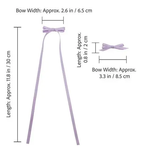 PUTTISU Ribbon Bow Clip Set - Lavender