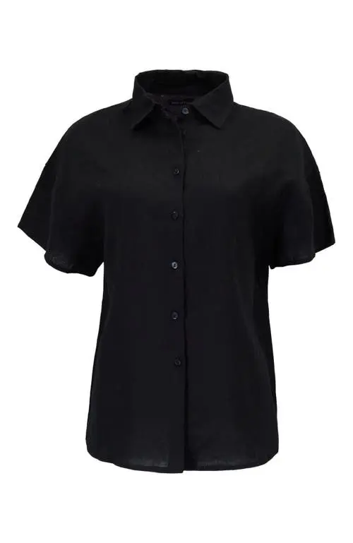 LORDS OF HARLECH Short Sleeve Linen Shirt - Black