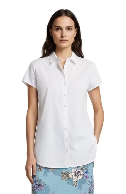 LORDS OF HARLECH Short Sleeve Linen Shirt - White