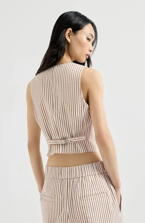 Brunello Cucinelli Striped Seersucker Vest