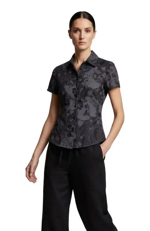 LORDS OF HARLECH Paisley Explosion Printed Shirt - Paisley Explosion Black