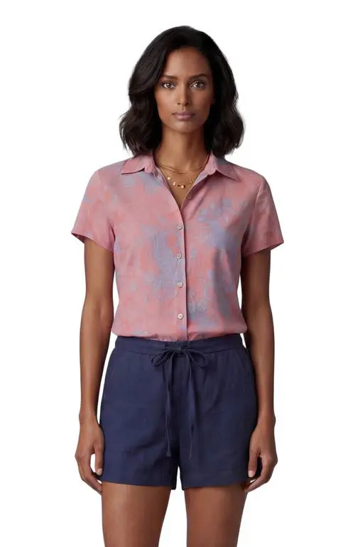 LORDS OF HARLECH Paisley Explosion Printed Shirt - Paisley Explosion Coral