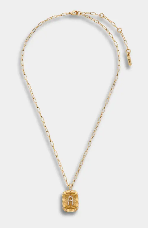 Stella & Dot Heirloom Initial Pendant Necklace - Gold-a