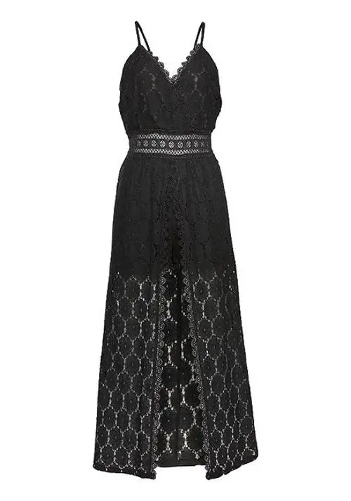 LASCANA Lace Maxi Overlay Romper