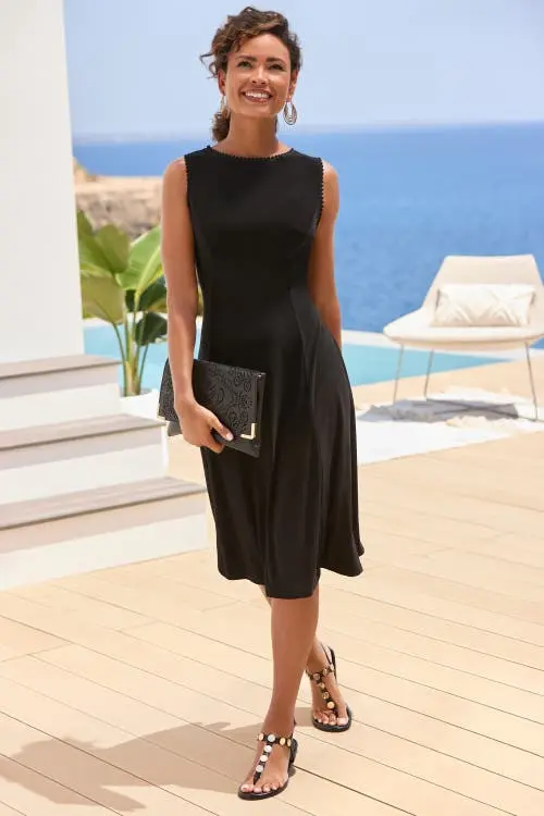 LASCANA Sleeveless Convertible Dress With Crochet Trim