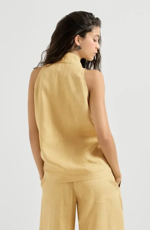Brunello Cucinelli Linen Wrap Effect Vest
