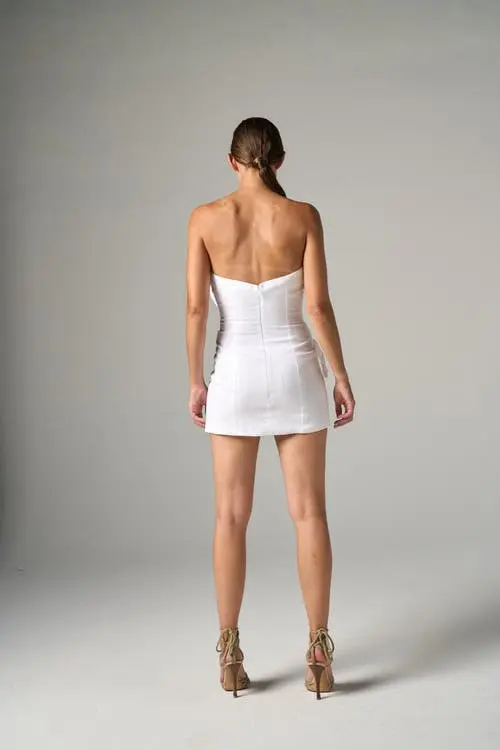 JBQ Lilah Strapless Mini Dress - Ecru