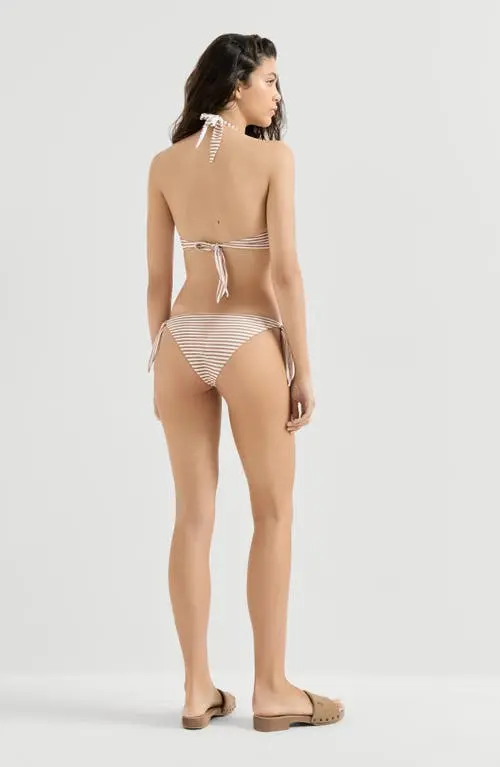 Brunello Cucinelli Striped Techno Jersey Bikini Bottoms