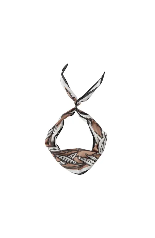Brunello Cucinelli Printed Silk Foulard - White