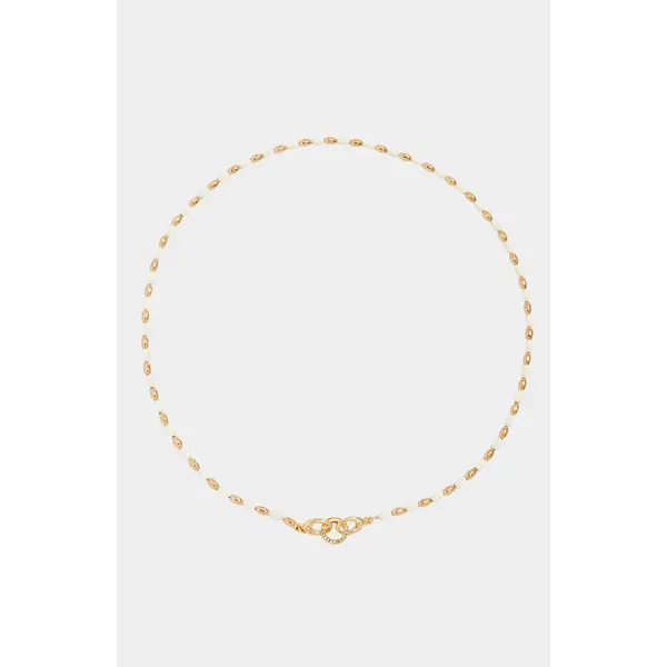Stella & Dot Joie Beaded Necklace With Charm Keeper - Ivory