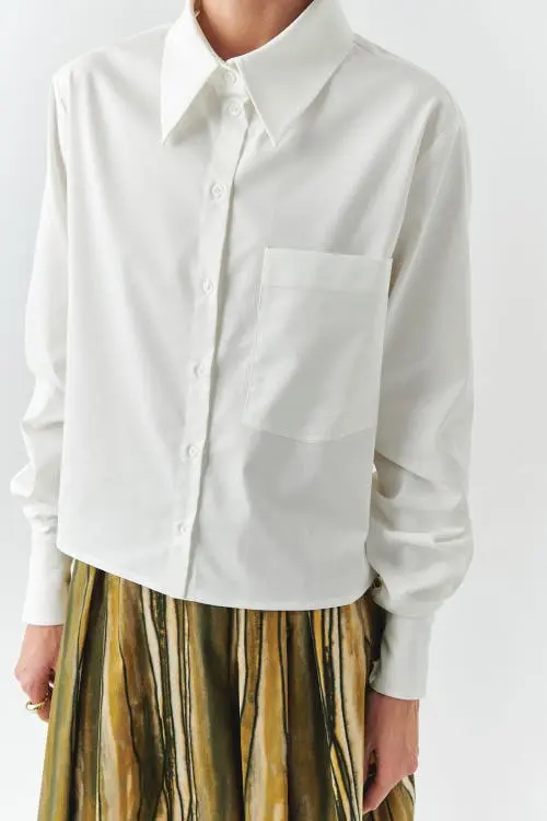 EXQUISE Theodora Long Sleeve Shirt - Ecru
