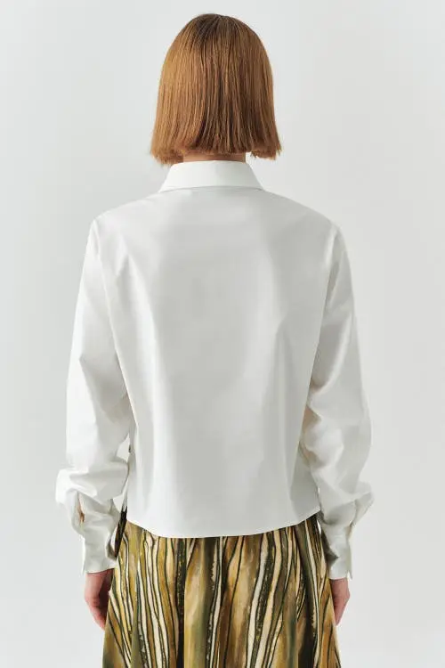 EXQUISE Theodora Long Sleeve Shirt - Ecru