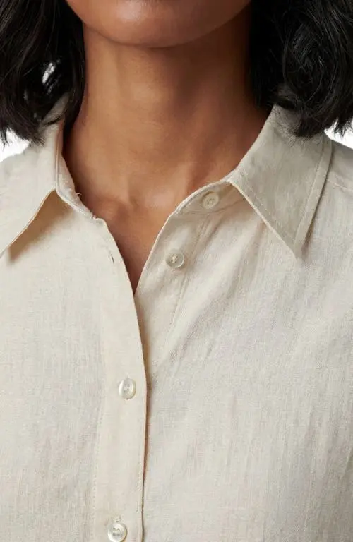 LORDS OF HARLECH Long Sleeve Linen Shirt - Natural