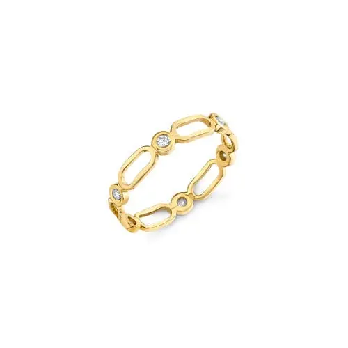 MICHAEL M Link Diamond Bezel Ring