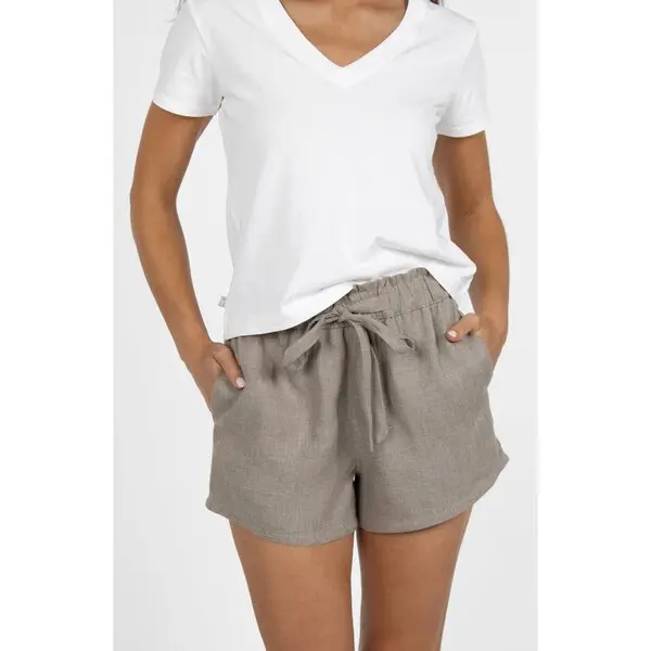 LEISURE LAB Linen Cabana Short - Cappuccino