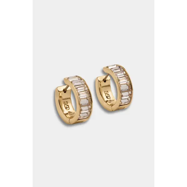 Stella & Dot Channel Set Hoop Earrings - Gold