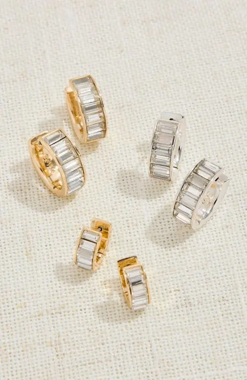 Stella & Dot Mini Channel Set Huggie Earrings - Gold