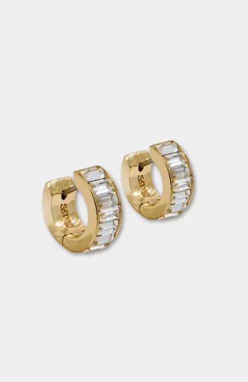 Stella & Dot Mini Channel Set Huggie Earrings - Gold