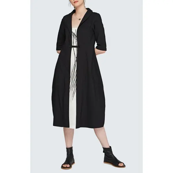 LUUKAA Iris Printed Cotton Jersey Dress - Black