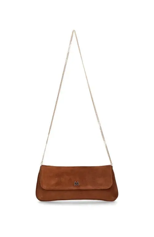 MASCARO Medium Leather Clutch With Chain Strap - Tan