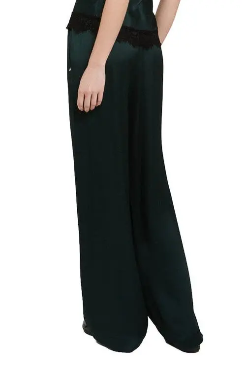OTTOD'AME Viscose Palazzo Trousers - Forest