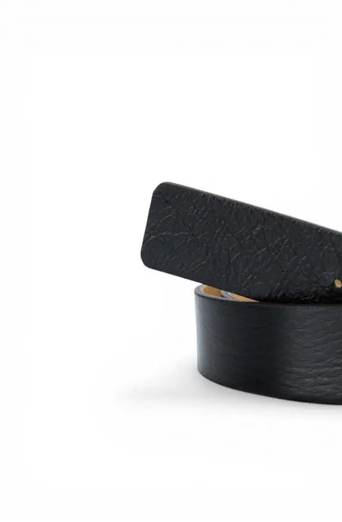 SCALPERS Reversible Slim Ninon Belt With Skull Buckle - Khakiblack