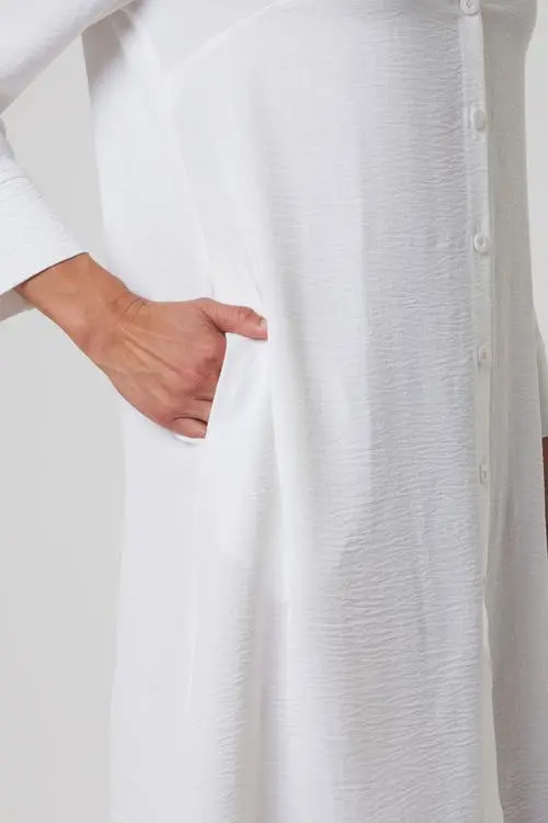 FRANNE GOLDE Lido A-line Shirt Dress With Pockets - Ivory