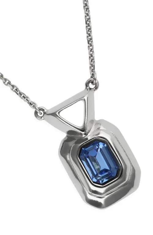 UNODE50 Sterling Pendant Necklace With Blue Crystal