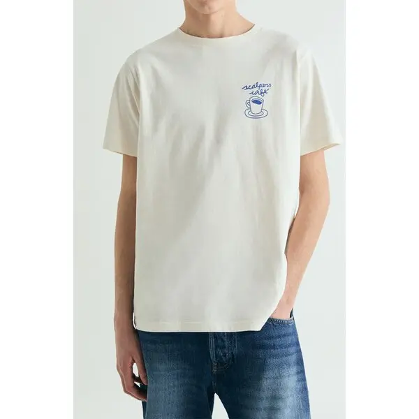 SCALPERS Print T-shirt Brown - Cream