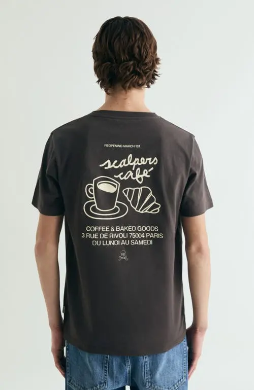 SCALPERS Print T-shirt Brown - Darkbrown