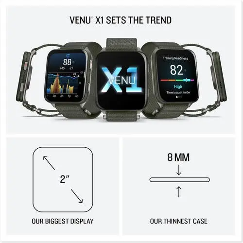 GARMIN Venu X1 Gps Smartwatch 51mm With Amoled Display And Sapphire Lens - Moss/titanium