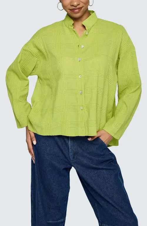 LUUKAA Serina Mandarin Collar Shirt - Lime