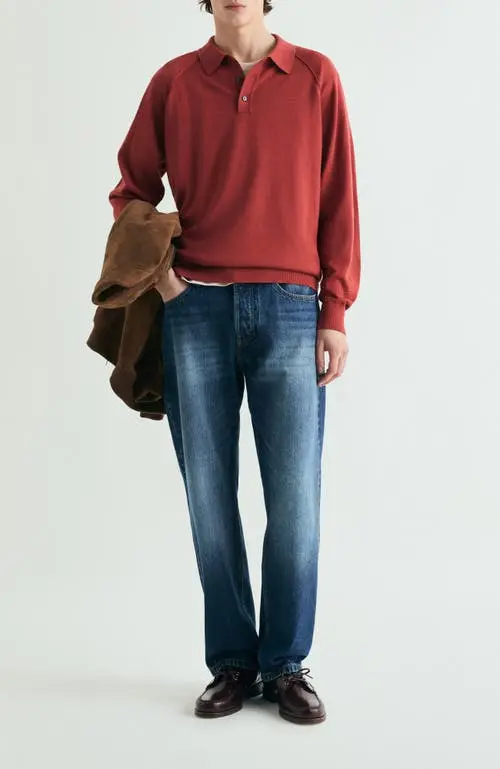 SCALPERS Raglan Polo Neck Sweater - Red