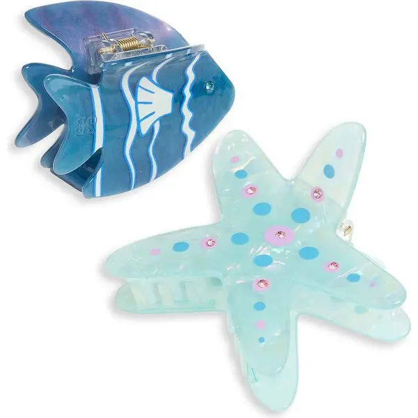FRASIER STERLING Tide Pool Set Of 2 Claw Clips - Blue