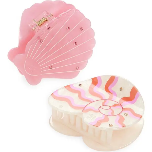 FRASIER STERLING Shell Beach Set Of 2 Claw Clips - Pink