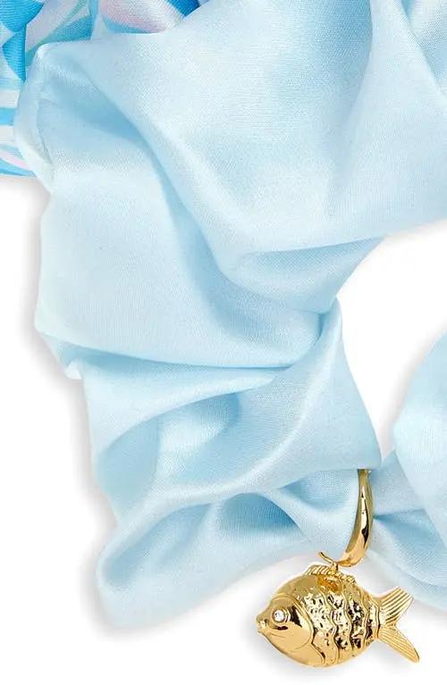 FRASIER STERLING Assorted Deep Sea Satin Scrunchie Set With Crystal Embellished Fish Charm