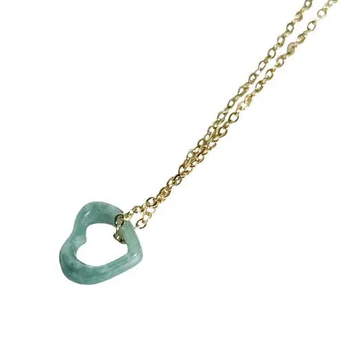 SEREE Heart Jade Pendant Necklace