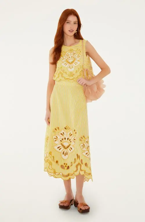 Farm Rio Richilieu Stripe Eyelet Tank