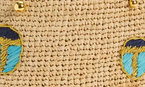 Lele Sadoughi Scarab Embellished Raffia Sun Hat