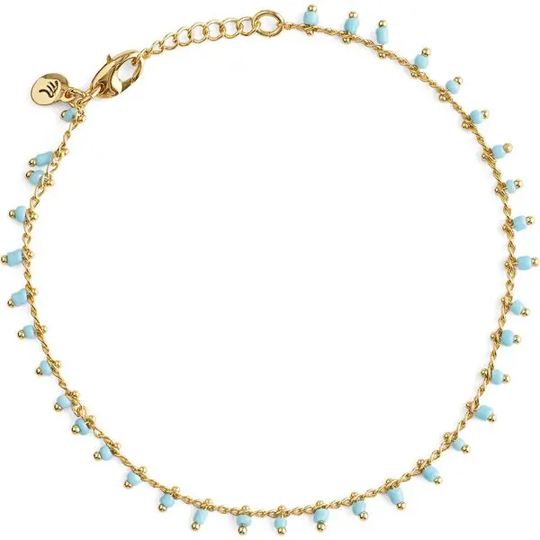 Madewell Enamel Chain Anklet - Turquoise Multi