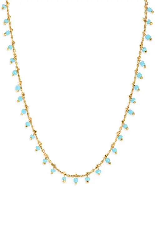 Madewell Enamel Chain Choker Necklace - Turquoise Multi