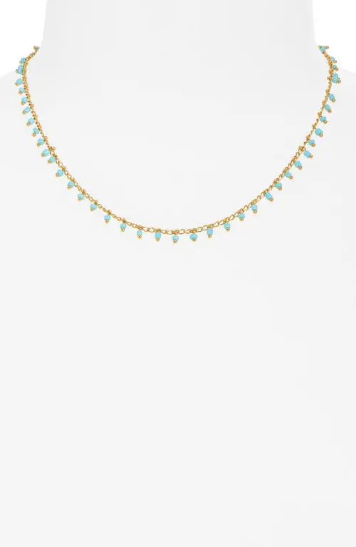 Madewell Enamel Chain Choker Necklace - Turquoise Multi