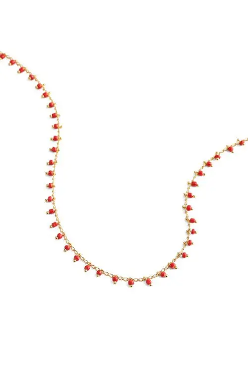 Madewell Enamel Chain Choker Necklace - Varsity Red